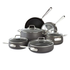 all-clad ha1 hard anodized nonstick cookware set 10 piece induction pots and pans black