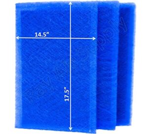 rayair supply 16x20 pristine air cleaner replacement filter pads 16x20 refills (3 pack)