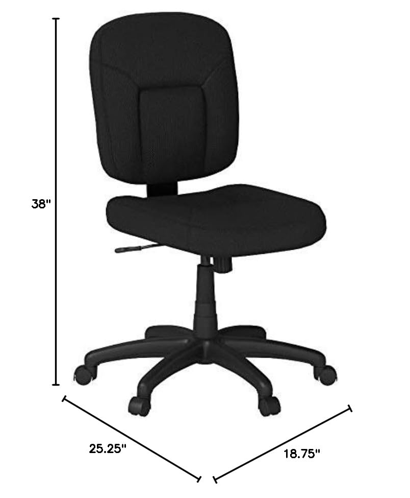 OFM ESS Collection Armless Task Chair, in Black (ESS-101-BLK)