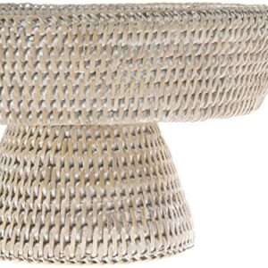 KOUBOO La Jolla Rattan Fruit Bowl, 10.5 inches x 10.5 inches x 6 inches, White Wash