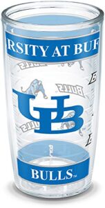 tervis buffalo university wrap individual tumbler, 16 oz, clear