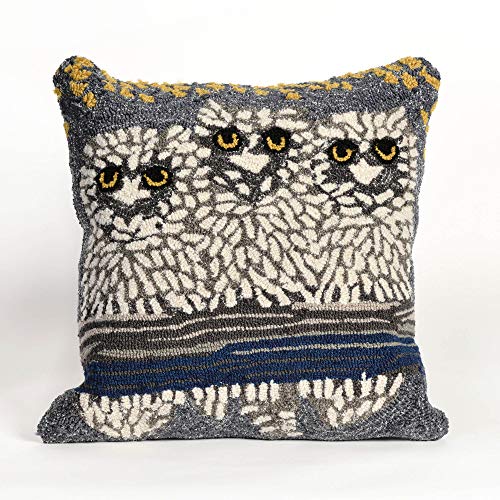 Liora Manne Frontporch Indoor/Outdoor Pillow, 18" Square, Owls