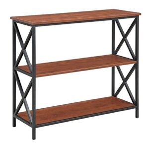 convenience concepts tucson 3 tier bookcase, black / cherry