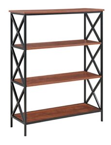 convenience concepts tucson 4 tier bookcase, black / cherry