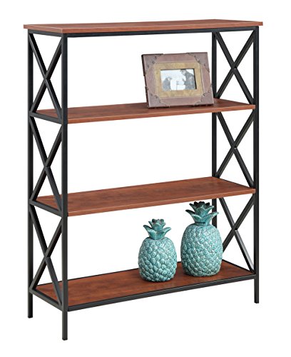 Convenience Concepts Tucson 4 Tier Bookcase, Black / Cherry