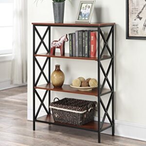 Convenience Concepts Tucson 4 Tier Bookcase, Black / Cherry