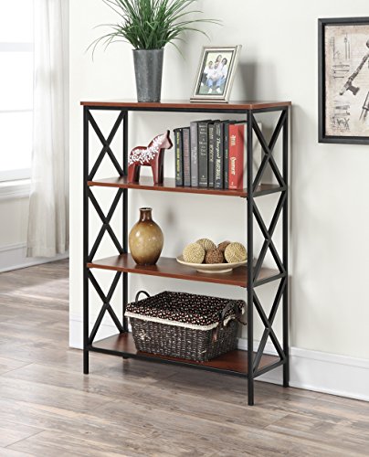 Convenience Concepts Tucson 4 Tier Bookcase, Black / Cherry