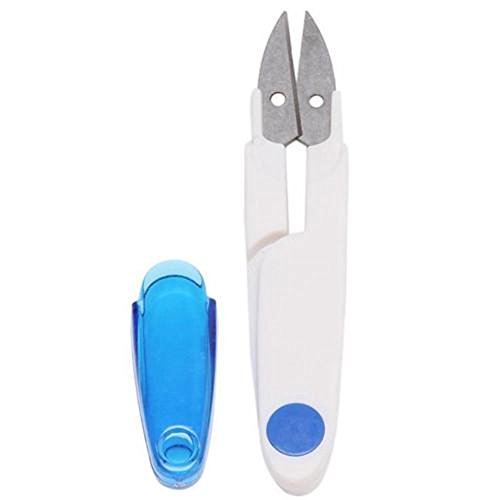 yueton Pack of 4 Plastic Handle & Safety Cover Sewing Scissors Clothes Thread Embroidery Cross-stitch Craft Clipper Cutter Tailor Nippers, Sewing Snip Thread Cutter Scissors