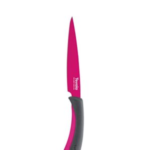 Tovolo Comfort-Grip Handle Kitchen Fish & Poultry, Sharp High-Carbon Stainless Steel Blade Carving Knife, 5" Slicing, Fuchsia