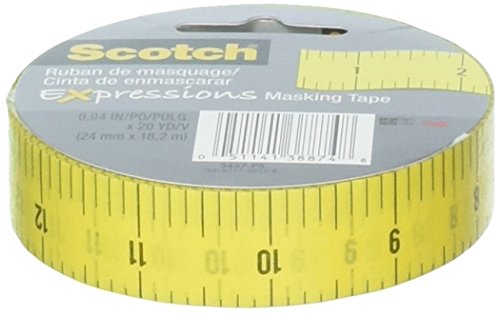 Scotch Brand MASKING TAPE MEASURE .94X20YD, 0.94 in x 20 yds, Multicolor