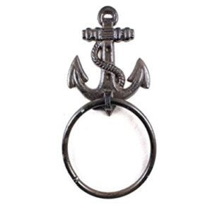 Cast Iron Anchor Towel Holder 8.5 Inch - Anchor Decoration - Metal Wall Art