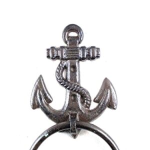 Cast Iron Anchor Towel Holder 8.5 Inch - Anchor Decoration - Metal Wall Art