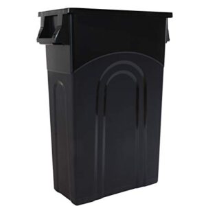 United Solutions Highboy Waste Container, Space Saving Profile & Easy Bag Removal for Indoor or Outdoor use, Black (TI0032)