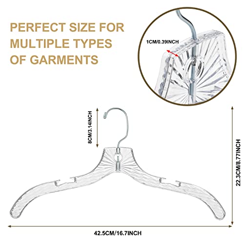 Quality Hangers Clear Hangers 12 Pack - Crystal Cut Hangers for Clothes - Durable Plastic Hanger Set - Invisible Dress Hangers for Suits - Heavy Duty Hangers - Nonslip Coat and Shirt Hangers