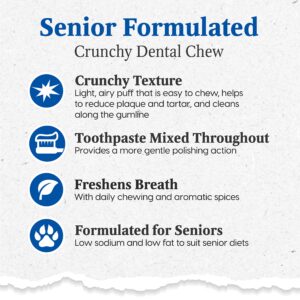 Ark Naturals Gray Muzzle Brushless Toothpaste, Senior Dog Dental Chews for Small to Medium Breeds, Vet Recommended for Plaque, Bacteria & Tartar Control, 1 Pack