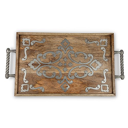 GG Collection Heritage Wood & Metal Bed Tray