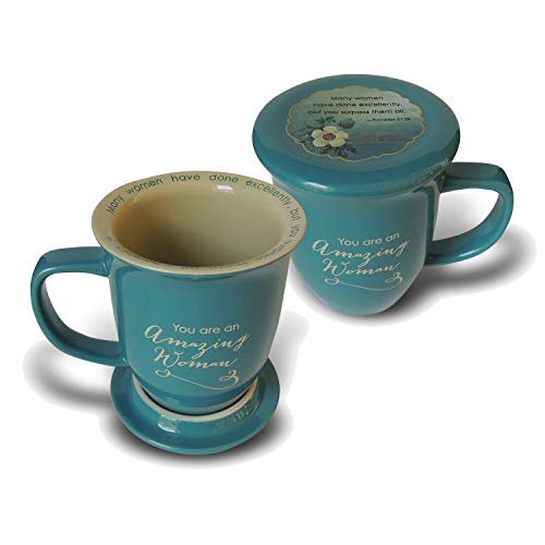 Abbey Gift Amazing Woman Ceramic Mug and Coaster Set, multicolor, "4 1⁄2 by 10 1⁄8 by 1""" (56876T)