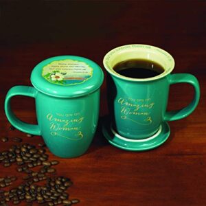 Abbey Gift Amazing Woman Ceramic Mug and Coaster Set, multicolor, "4 1⁄2 by 10 1⁄8 by 1""" (56876T)