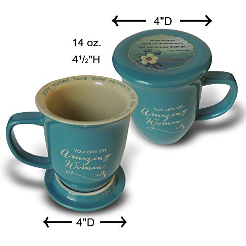 Abbey Gift Amazing Woman Ceramic Mug and Coaster Set, multicolor, "4 1⁄2 by 10 1⁄8 by 1""" (56876T)