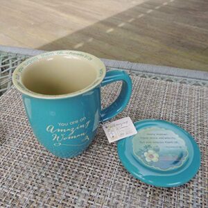 Abbey Gift Amazing Woman Ceramic Mug and Coaster Set, multicolor, "4 1⁄2 by 10 1⁄8 by 1""" (56876T)