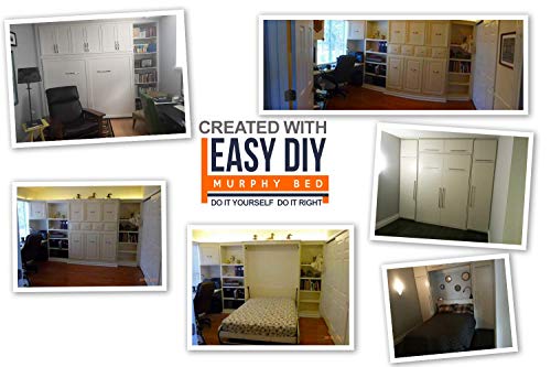 Murphy Bed Queen Size Hardware Kit - DIY Wood Frame Folding Cabinet Wall Bed for Guestroom Easy to Build, Made in USA