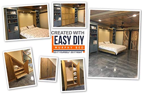 Murphy Bed Queen Size Hardware Kit - DIY Wood Frame Folding Cabinet Wall Bed for Guestroom Easy to Build, Made in USA