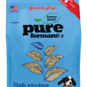 Grandma Lucy's PUREformance Dog Food, Grain Free and Freeze-Dried - Fish, 3 Pound Bag