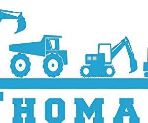 FLASH sale Boy's room Wall Shelf name construction Crane dump truck equipment diy wall art decor decal Our Popular Design decal