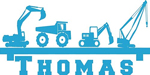 FLASH sale Boy's room Wall Shelf name construction Crane dump truck equipment diy wall art decor decal Our Popular Design decal