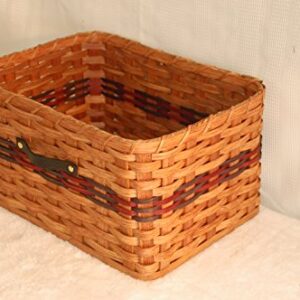 Kenzie's Kreations Handcrafted Cubby Basket. Measures 14" X 10" X 8" Tall. Accent Colors May Vary. (Red, Blue, Purple, Green, Burgundry, Black, Brown, Natural)