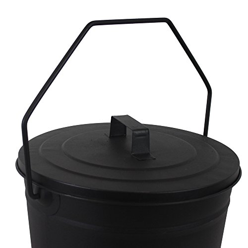 JVL Charnwood Coal Bucket Fire Fireside Log Holder 28 x 32cm with Handle & Lid