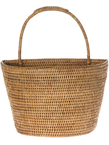 KOUBOO 1060072 La Jolla Rattan Wall Basket, Large, 13" x 8" x 15.5", Honey-Brown