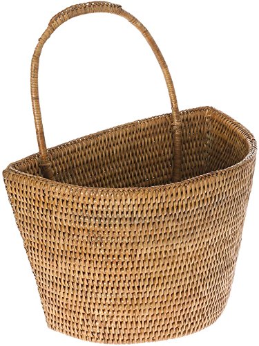 KOUBOO 1060072 La Jolla Rattan Wall Basket, Large, 13" x 8" x 15.5", Honey-Brown