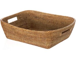 kouboo 1060076 la jolla shelf storage basket, honey-brown