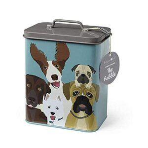 burgon & ball creaturewares gcr/dog pet food storage tin the rabble' dog, grey, 16.5 x 11 x 20 cm