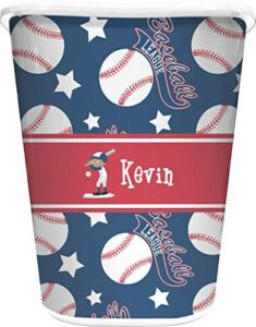 rnk shops baseball waste basket - single sided (white) (personalized)