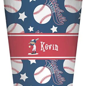 RNK Shops Baseball Waste Basket - Single Sided (White) (Personalized)