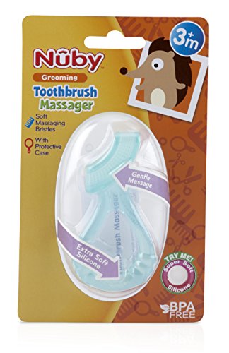 Nuby Silicone Gum Massager, Colors May Vary, 5"