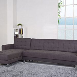 Gold Sparrow Frankfort Convertible Sectional Sofa Bed, Gray