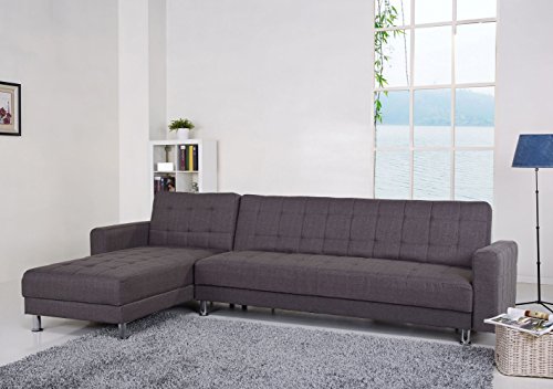 Gold Sparrow Frankfort Convertible Sectional Sofa Bed, Gray