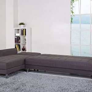 Gold Sparrow Frankfort Convertible Sectional Sofa Bed, Gray