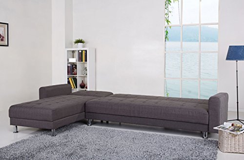 Gold Sparrow Frankfort Convertible Sectional Sofa Bed, Gray