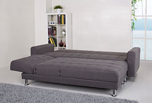 Gold Sparrow Frankfort Convertible Sectional Sofa Bed, Gray