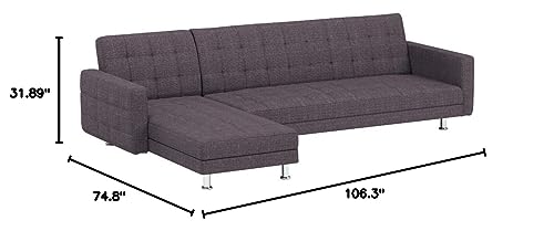 Gold Sparrow Frankfort Convertible Sectional Sofa Bed, Gray