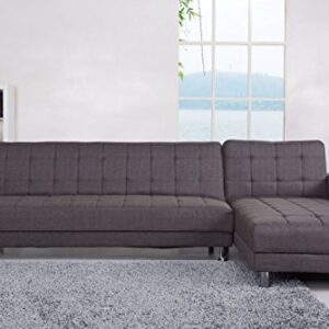 Gold Sparrow Frankfort Convertible Sectional Sofa Bed, Gray