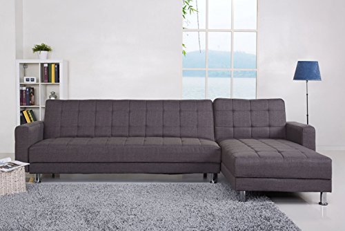 Gold Sparrow Frankfort Convertible Sectional Sofa Bed, Gray