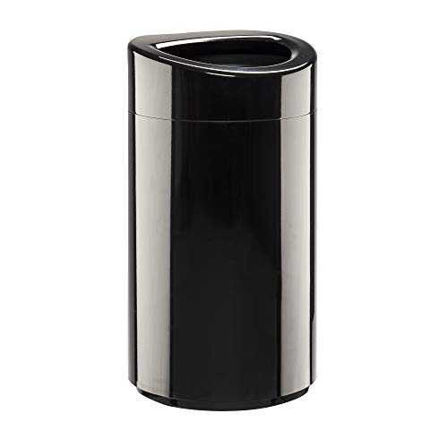 Safco Products Open Top Trash Can/Receptacle with Liner 9921BL; Black; 14 Gallon Capacity; Hands-Free Disposal; Modern Styling Black Finish