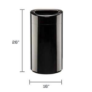 Safco Products Open Top Trash Can/Receptacle with Liner 9921BL; Black; 14 Gallon Capacity; Hands-Free Disposal; Modern Styling Black Finish