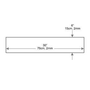 Rectangle Floating Glass Shelf - 6" x 30" Inch - 3/8" Inch Thick - Flat Polished