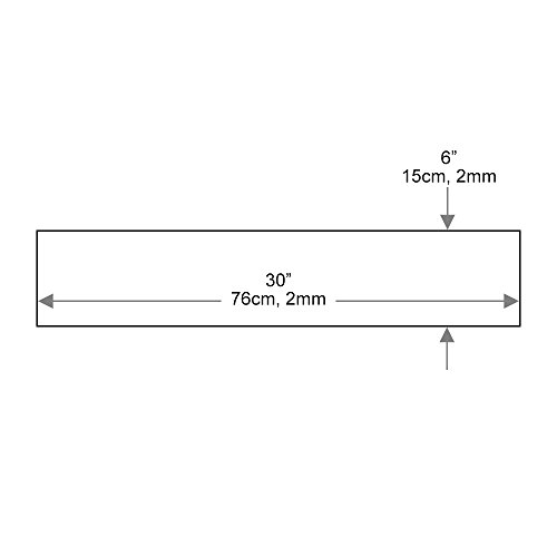 Rectangle Floating Glass Shelf - 6" x 30" Inch - 3/8" Inch Thick - Flat Polished